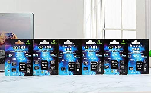 Amplim Micro SD Card 64GB, 2 Pack Extreme High Speed MicroSD Memory Plus Adapter, MicroSDXC U3 ...