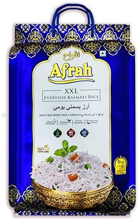 Afrah VVIP Everyday XXL Basmati Rice 5 KG: Premium Aromatic Long-Grain ...