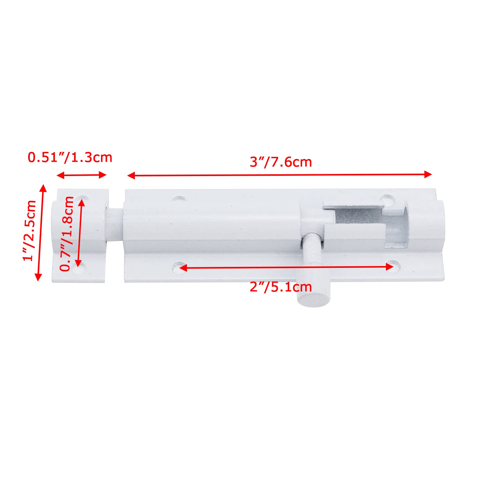 Bitray 3-inch Slide Bolt Latch White Slide Locks For Inside Door Barrel Bolt Latch Sliding Door ...