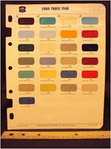 1968 FORD Truck Paint Colors Chip Page: Ford Motor Company: Amazon.com ...
