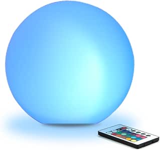 Mr.Go Rechargeable LED Light Up Lamp Orb Globe with Remote Control 16 ...