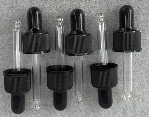 Buy Glass Eye Droppers, Black Bulb Glass Droppers for Use with Glass ...