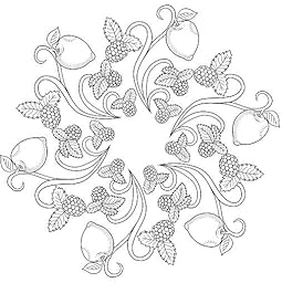 Fruit Mandala - Coloring Book for Adults: 30 nature designs made of ...
