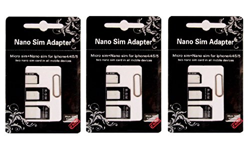 SIM CARD ADAPTER KIT 3-Pack (9 Total Adapters: Nano to Micro, Nano to ...