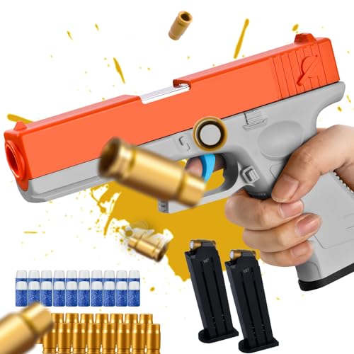 Look Real Toy Gun with Ejecting Soft Bullets,Pistol Toys Play EVA Foam ...