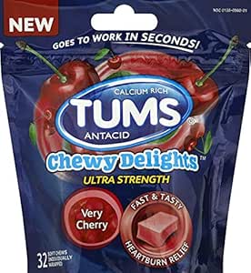 Amazon.com : TUMS Chewy Delights Antacid Relief Calcium Soft Chews ...