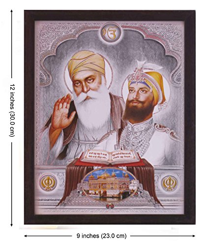 Buy Gurunanak Dev Ji Giving Blessings with Guru Gobind Singh ji and ...