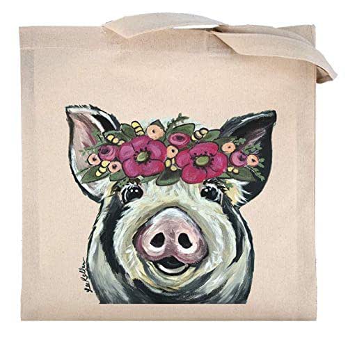 Amazon.com: Pig Tote Bag, Pig Lover Gifts, Pig Totes, Pig Canvas Tote ...