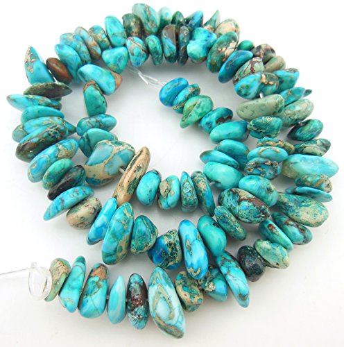 COIRIS 15'' Strand 9-14MM Real Natural Blue Turquoise Imperial Jasper ...