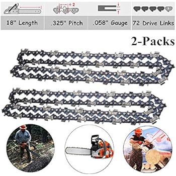 Amazon.com: Ineedtech 2-Packs 18-inch Saw Chain (.325" Pitch - .058 ...