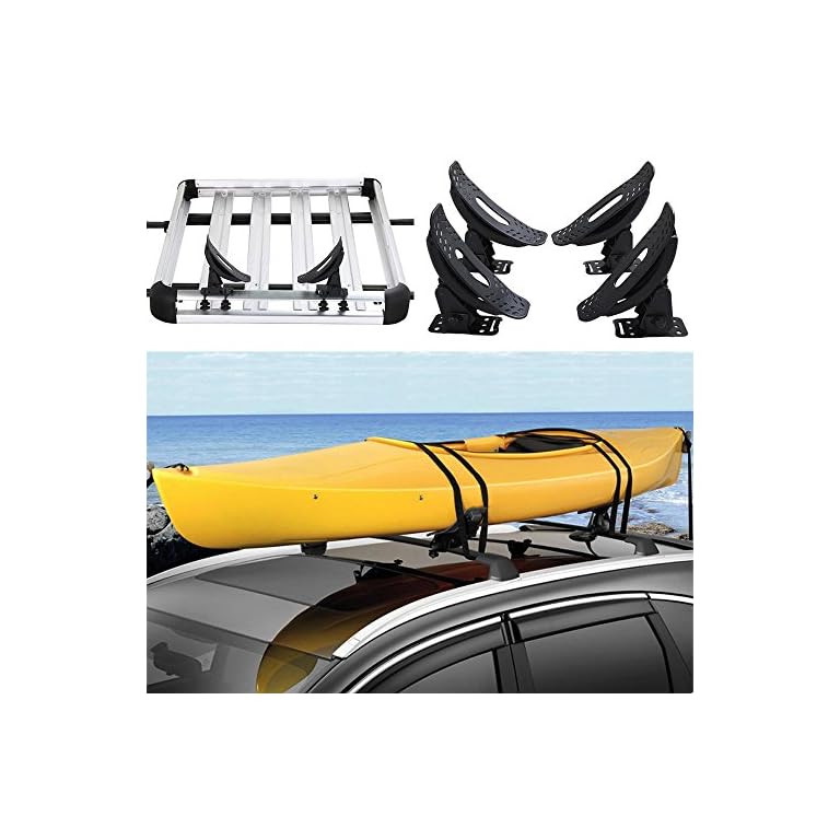 go2buy Kayak Carrier Roof Rack Canoe Boat Surf Ski Roof Top Mounted on ...