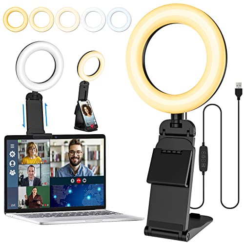 6.3'' Ring Light for Computer with Stand - Webcam Ring Light for Laptop ...