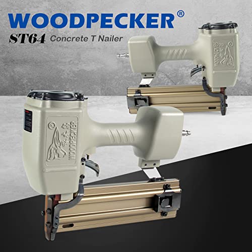 WOODPECKER ST64 Pneumatic Concrete T Nailer, 14 Gauge 3/4" to 2-1/2 ...
