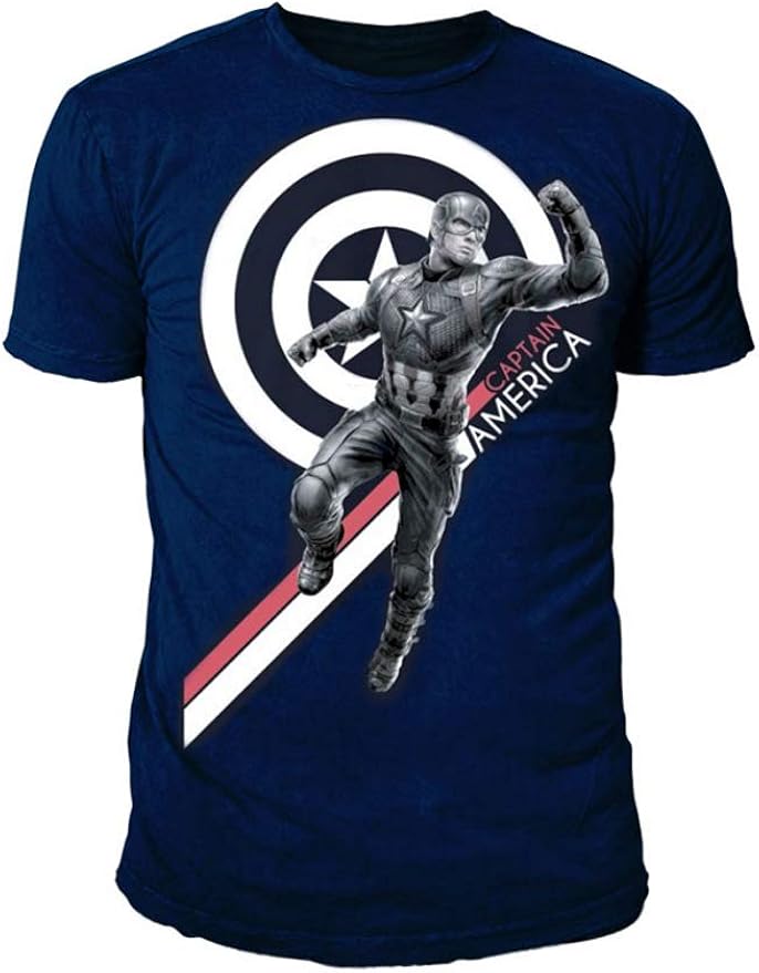Captain America Marvel Licensed Men's T-Shirt - Fly Logo (Navy) (S-XL ...