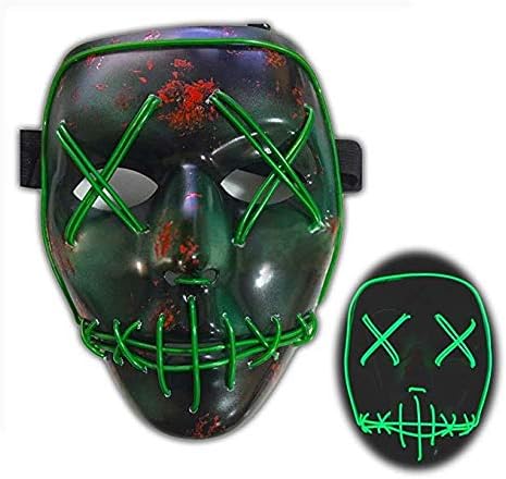 ZYJ-AWASA EL Wire Mask Led Halloween Horror Light Up Scary Mask – Light ...