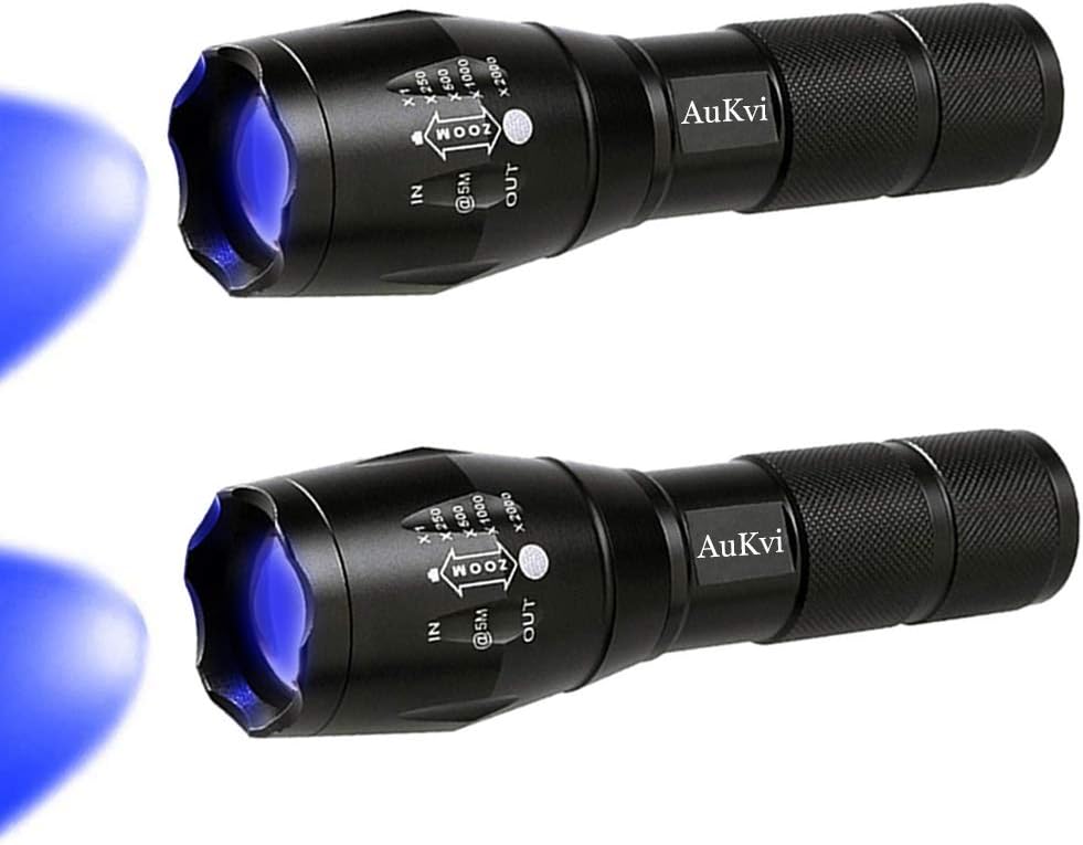 2 Pcs Single Mode Blue Light Flashlight Long Range LED Blue Flashlight ...