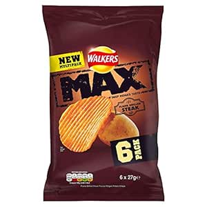 Amazon.com: Walkers Max Flame Grilled Steak Crisps 6x27g