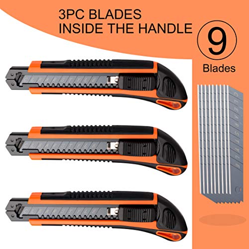 Utility Knife Heavy Duty Box Cutter| Craft 18mm Retractable and Auto ...