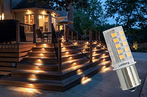 LeMeng 12V BA15S LED Bulb S8 SC 3W 300Lm 2700K Warm White,DC Bayonet Single Contact Base 1156 ...