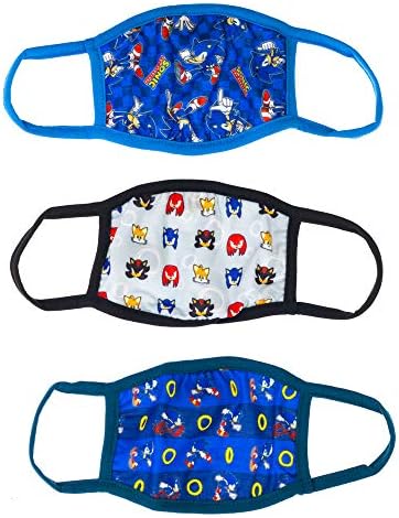 Youth Sonic The Hedgehog Reusable Face Masks (3-Pack) | Pricepulse