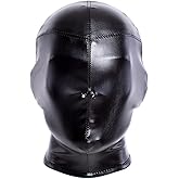 Amazon.com: DECOTE Leather Eye-opening Head Masks Zipper Hood Halloween ...