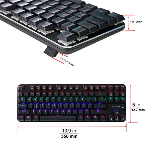 E-YOOSO Mechanical Keyboard LED Backlit Gaming Keyboard with Blue ...