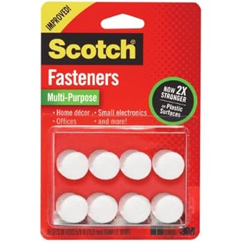 Amazon.com : Scotch Multi-Purpose Fasteners, White, 7/8 x 7/8 Inch, 12 ...