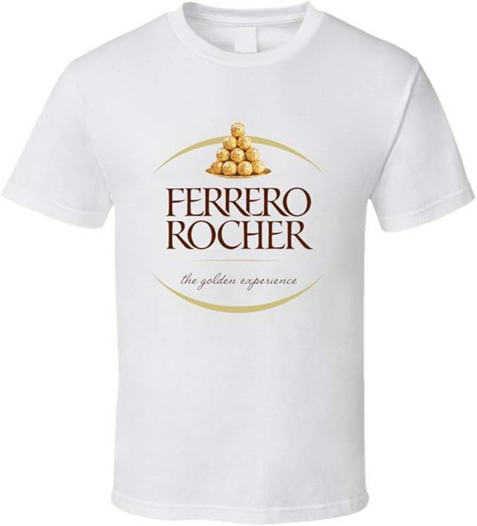 YUANLI Ferrero Rocher Chocolate Logo Amante Candy Bar T Shirt Bianco ...