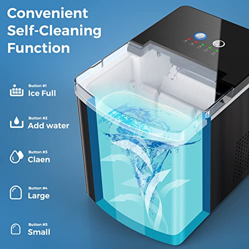 Ice Maker Machine for Countertop, Freezimer 33 lbs/24Hrs, 9 Cubes Ready ...