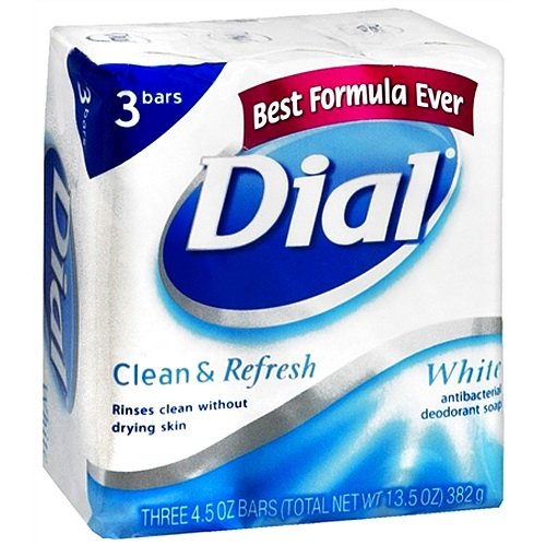 Amazon.com : Dial White Antibacterial Soap Bar 3-Count 135 ml (Pack of ...