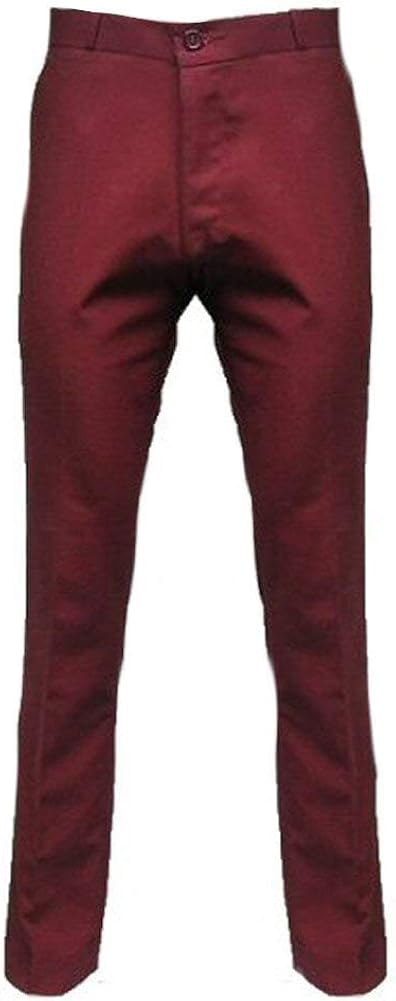 Relco Mens Stay Press Burgundy Tonic Trousers Two Tone Sta Prest Retro ...