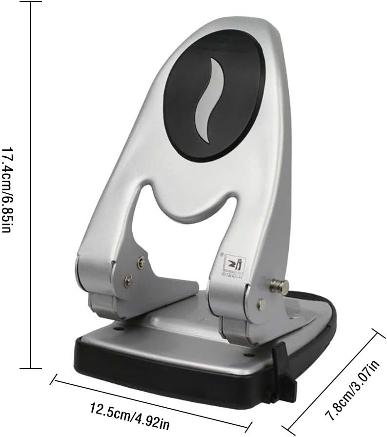 Two-Hole Punch Machine, Heavy Duty 2-Hole 60-Sheet Capacity Puncher ...