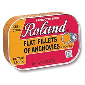 Amazon.com : Roland Foods Flat Anchovy Fillets Packed in Olive Oil ...