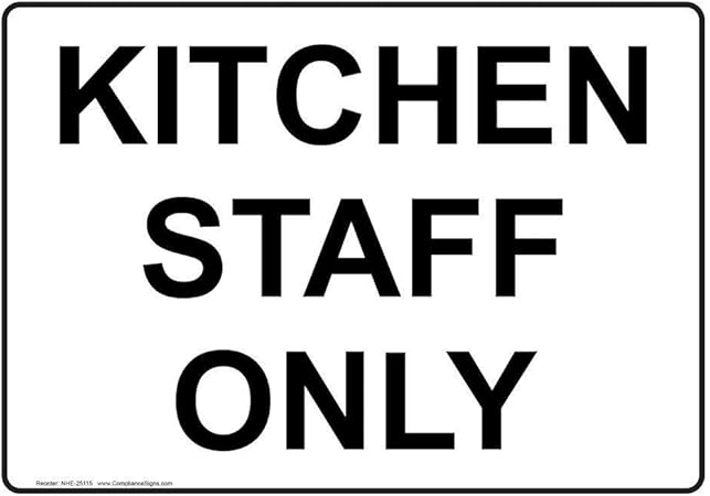 Amazon.com: metal Signs Kitchen Staff Only Sign, with English Text ...