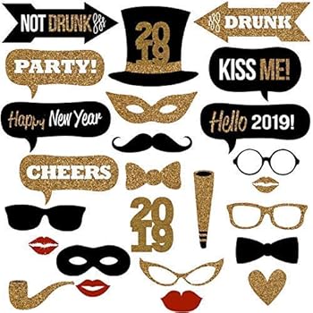 Amazon.com: Big Dot of Happiness New Year's Eve - Gold - DIY Shaped ...