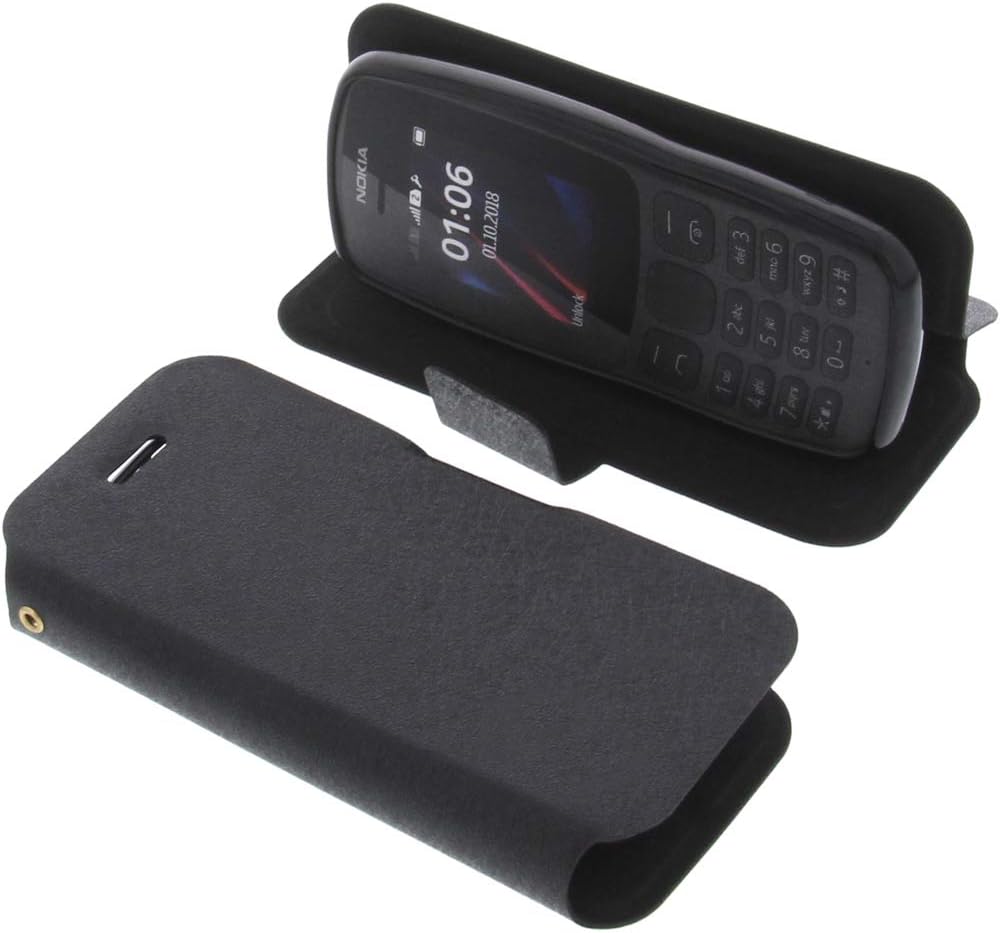 Cover for Nokia 106 book-style black case: Amazon.co.uk: Electronics