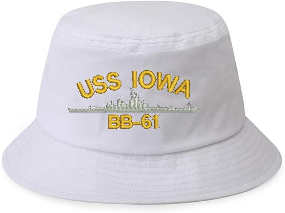 Amazon.com: Military USS IOWA BB-61 SHIP Bucket Cap Hat: Clothing