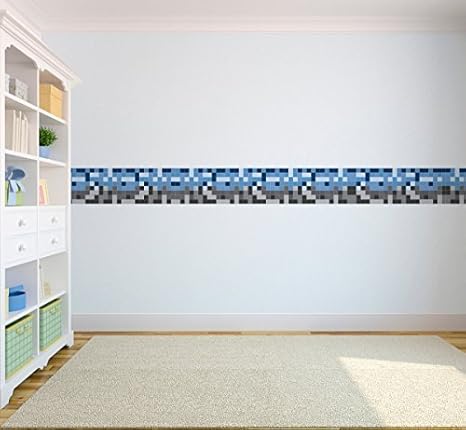 Pixels Design Children's Self Adhesive Vinyl Wallpaper Border 5 Metres ...