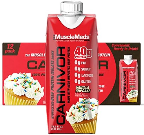 MuscleMeds Carnivor RTD, Ready to Drink Protein, Lactose Free, Sugar ...