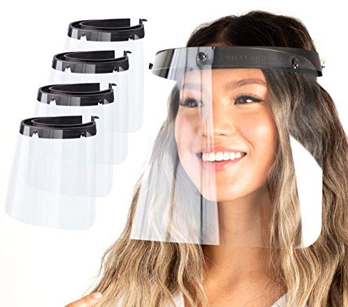 Made In USA | (4 Pack) Clear Plastic Face Shield Mask For Safety Anti ...