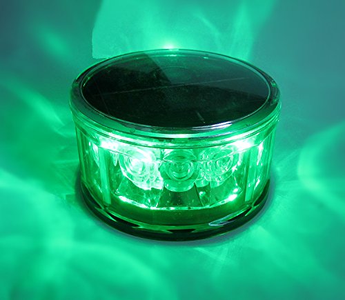 S12LM GREEN 1.5NM IP66 SOLAR Flashing Revolving SOS LED Marina Dock ...