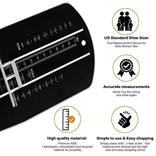 COMMON'H Shoe Sizer Foot Measurement Device Shoe Feet Measuring Ruler ...