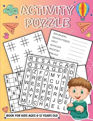 Activity Puzzle Book for Kids Ages 8-12 Years Old: Sudoku, Mazes, Word ...