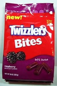 Amazon.com : Twizzlers Raspberry Soft Licorice Bites, 10-Ounce Bag ...