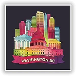 Amazon.com: Washington DC Skyline Vinyl Stickers Travel Luggage ...