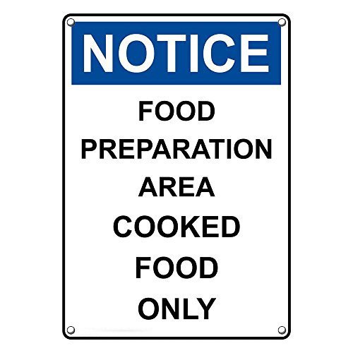 Amazon.com: Weatherproof Plastic Vertical OSHA Notice Food Preparation ...