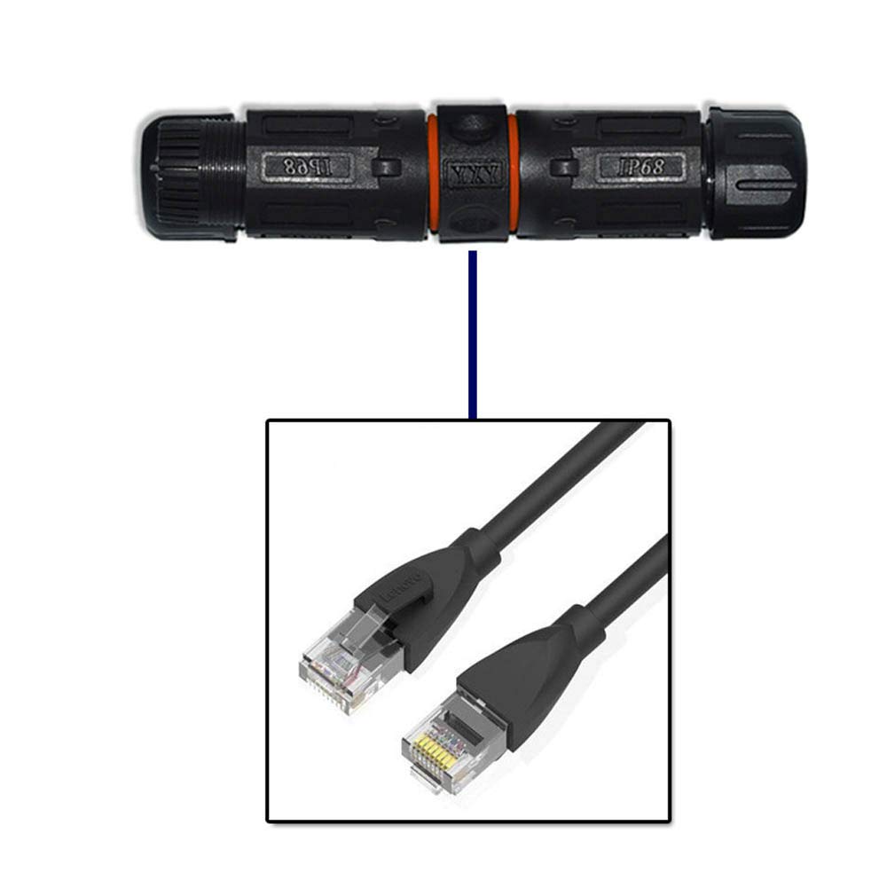 Set of 2 NUZAMAS M20 RJ45 Waterproof Connector IP68 Ethernet LAN RJ-45 ...
