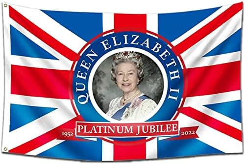SHATCHI Large 5X3Ft Platinum Jubilee Banner Poster Union Jack Flag ...