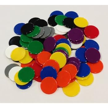Amazon.com: Plastic Counters: Blue, Red, Yellow, and Green Color Gaming ...