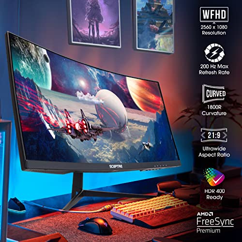 Sceptre 30-inch Curved Gaming Monitor 21:9 2560x1080 Ultra Wide Ultra ...